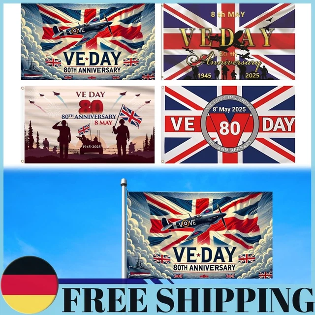 2025 VE DAY 80th Anniversary Flag 80 Years Victory In Europe Flag EUR 7 ...