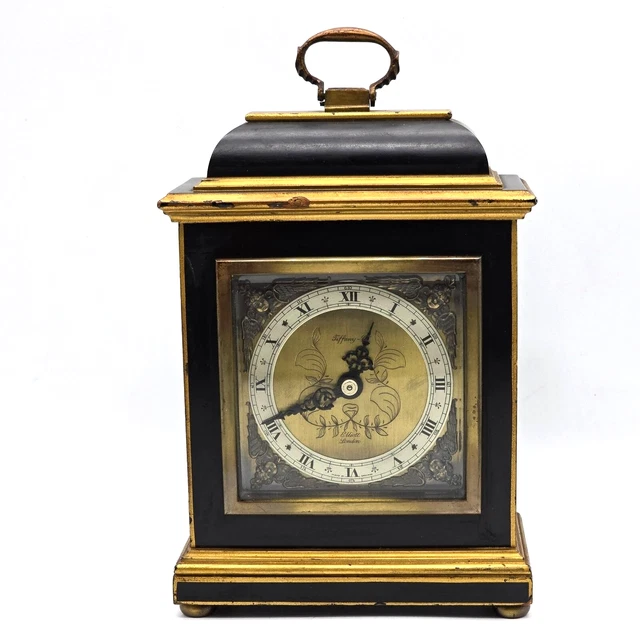 ELLIOT LONDON CARRIAGE Mantel Wind-up Mechanical Clock Bracket Brass ...