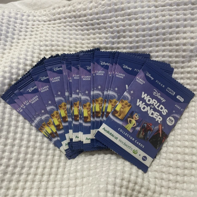20 PACKS UNOPENED 2024 Woolworths Disney Worlds of Wonder Collector ...