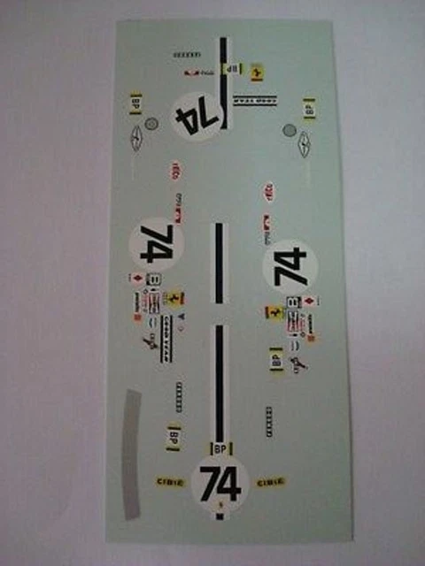 FERRARI 365 GTB4 Daytona Le Mans 72 ""Nart"" No. 74 1/43 Decals Decal £ ...