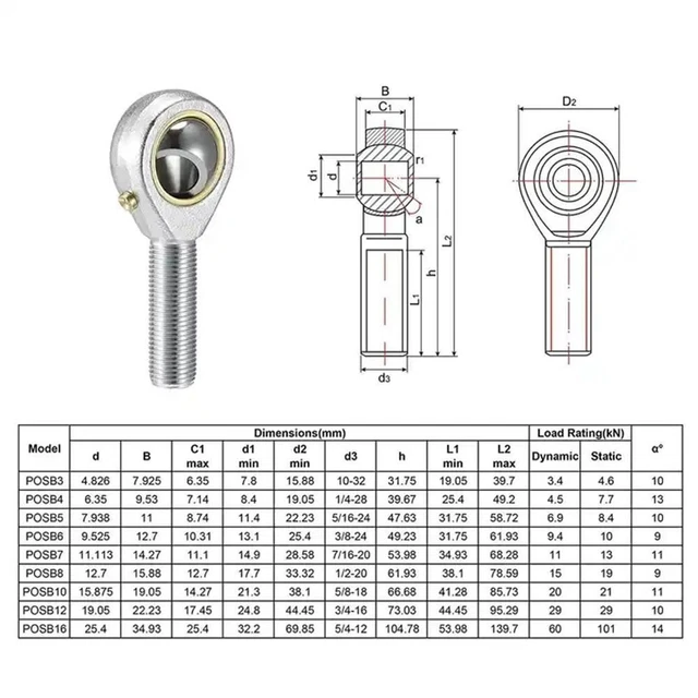 STEEL MALE ROD End Bearing Spherical Rod End Bearing Automation ...