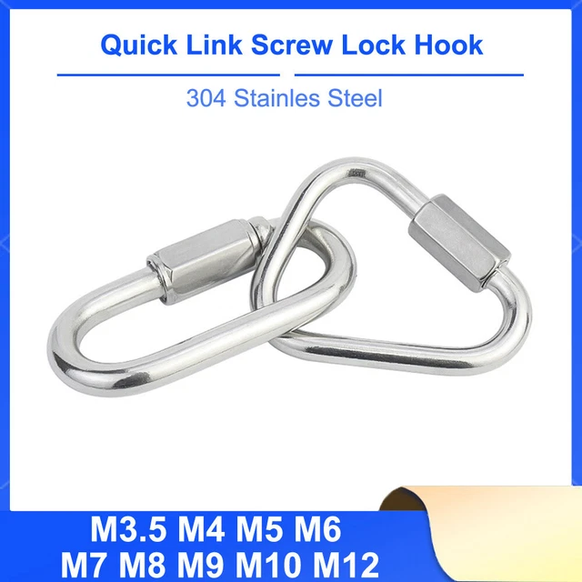 QUICK LINK SCREW Lock Chain Fastener Hook Carabiner M3.5 M4 M5 M6 M7 M8 ...