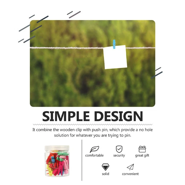 50PCS PUSH PIN Bulletin Board Decoration Craft Paper Clip Tack For Home ...