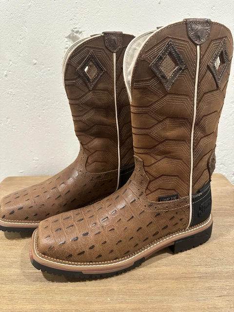 JUSTIN DERRICKMAN 12& Western Work Boots Waterproof CompToe Mens 9.5 D ...