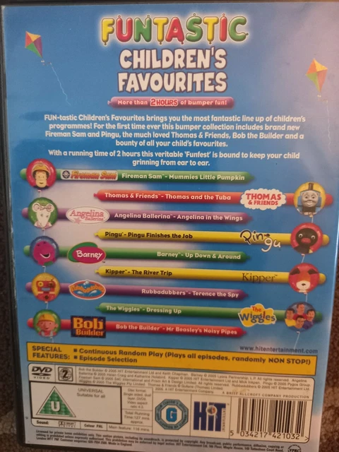FUNTASTIC CHILDREN'S FAVOURITES Dvd Kipper Barney Wiggles Pingu Thomas ...