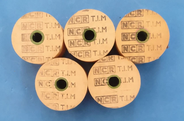 5 X GIBSON A 14 or TIM BUS CONDUCTOR TICKET MACHINE ROLLS - PLAIN WHITE ...