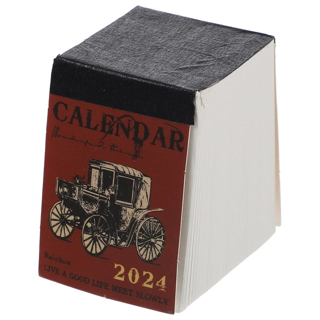 CALENDRIER DE BUREAU Miniature Mini-calendrier Petit Ancien Décor EUR 7 ...