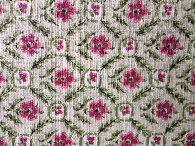 PIÈCE DE TISSU ancien "chalais" confection Urgé Paris 72 x 120 cm motif ...