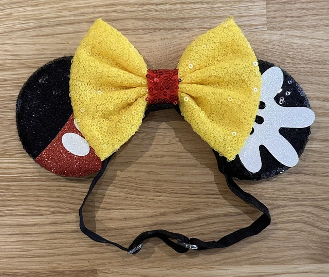 ADJUSTABLE MICKEY MOUSE Yellow Ear Headband Disney Inspired Minnie ...