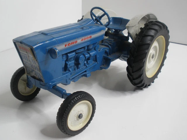 VINTAGE ERTL FORD Model 4000 Blue Farm Tractor 10.5" Diecast Metal $59. ...