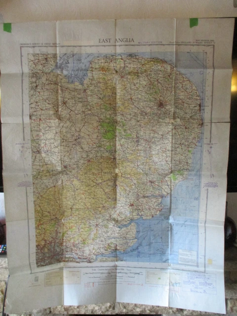 WW2 MILITARY EDITION Map 1940 of East Anglia. Ordnance Survey of Great ...