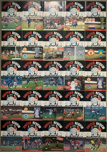 MANCHESTER UNITED FC 1992 1993 Near COMPLETE SEASON PROGRAMME ...