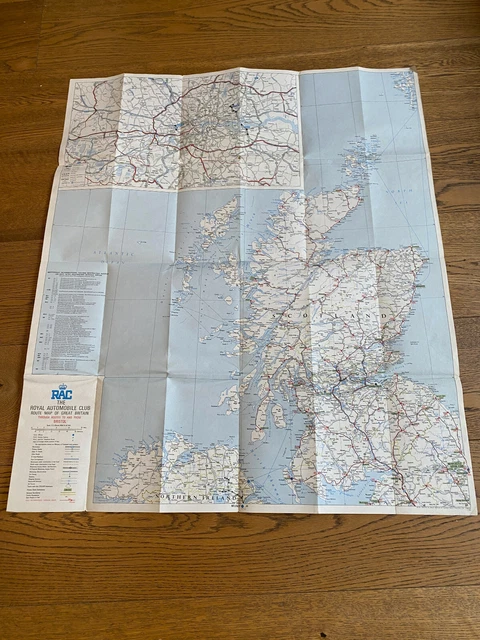 RAC ROUTE MAP of Great Britain Through routes to and from Bristol map ...