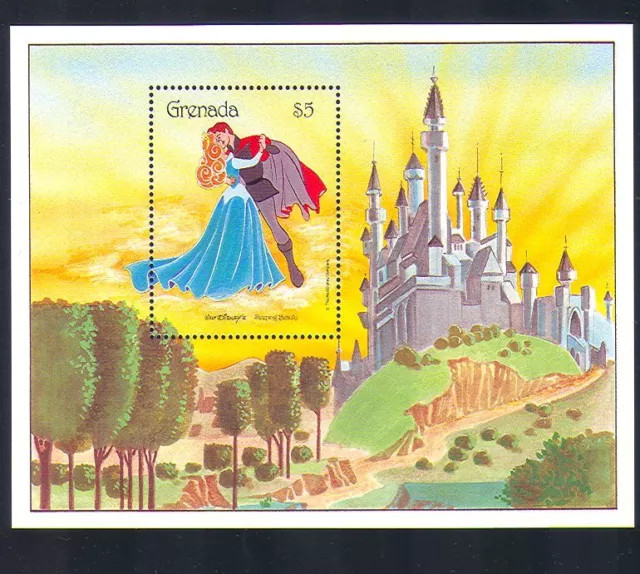 GRENADA 1987 DISNEY/SLEEPING Beauty/Castle/Films/Cinema/Animation 1v m ...