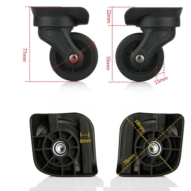 BLACK PLASTIC LUGGAGE Suitcase Spare Swivel Wheel 360° Spinner ...