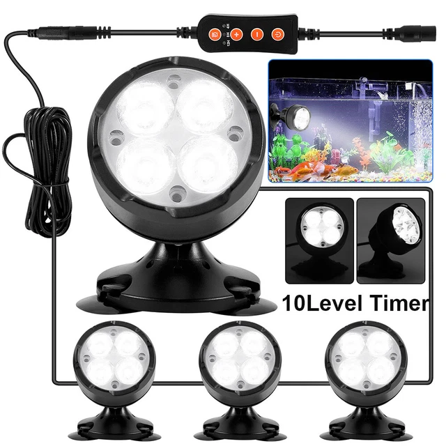 UK PLUG SUBMERSIBLE LED Underwater Pond Lights Dimmable Aquarium ...