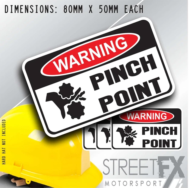 PINCH POINT STICKER Decal PACK OH&S Safety First Warning Danger ...