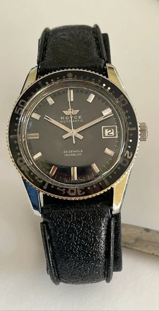 VINTAGE ROYCE DIVERS Watch Automatic 25 Jewels Incabloc 20 ATM SERVICED ...