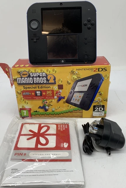 NINTENDO 2DS CONSOLE Boxed Black/Blue Super Mario Bros 2 Special ...