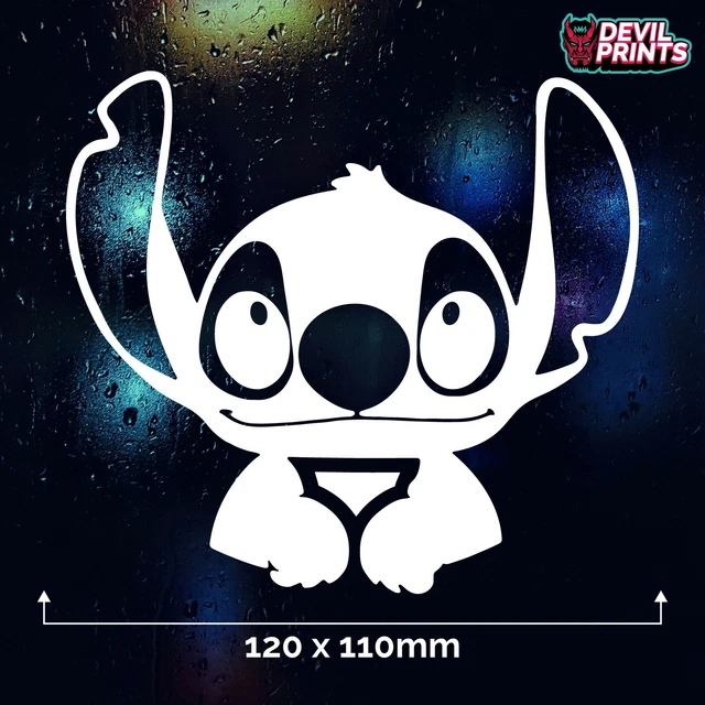 STITCH CAR STICKER Vinyl Decal Disney Bumper Window Lilo Laptop Ohana ...