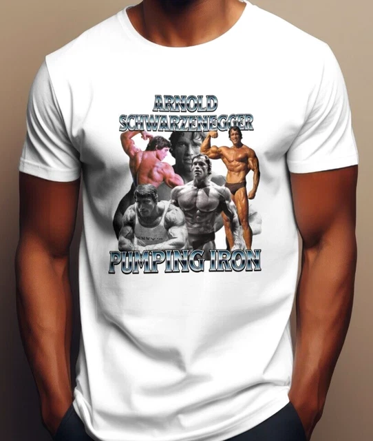 ARNOLD SCHWARZENEGGER PUMPING Iron Tshirt Muscle Bodybuilding Top Gym ...