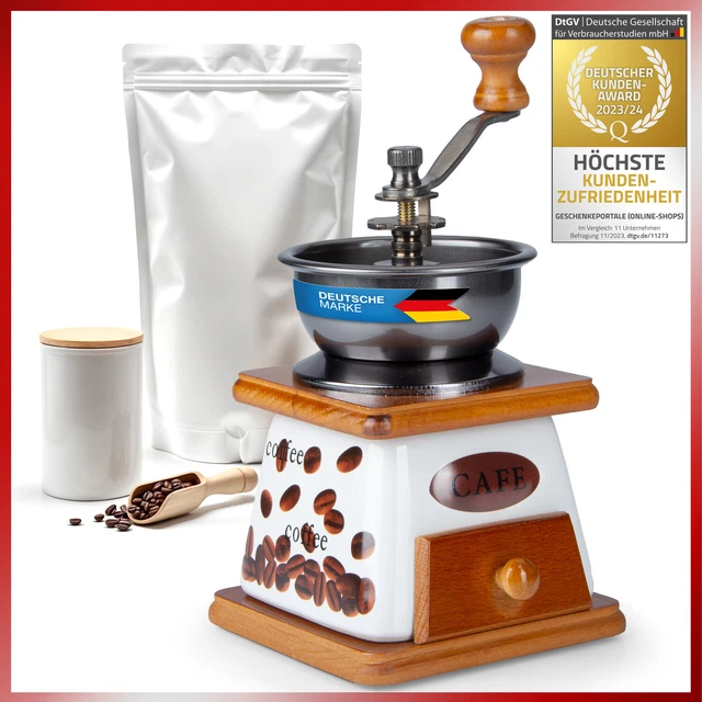 KERAMIK KAFFEEMÜHLE ANTIK Nostalgie Retro Design Kaffee Mühle - funktioniert! EUR 12,95 ...