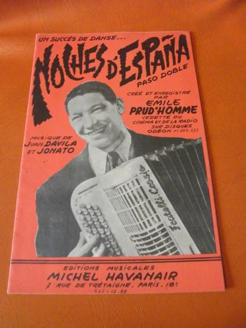 &PARTITION NOCHES D'ESPANA Emile Prud'homme Sérénade Madrilène Véronèse ...