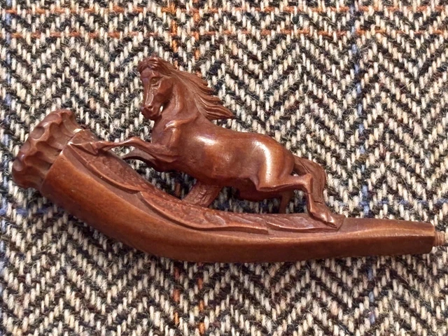 ANTIQUE BLACK FOREST Carved Wooden Horse Cheroot Pipe £11.11 - PicClick UK