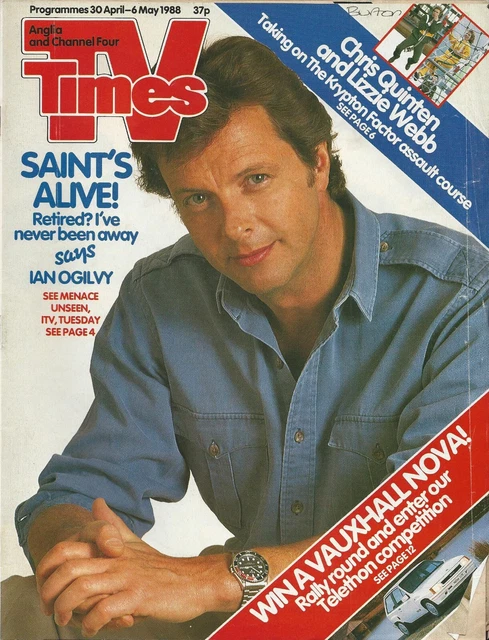 TV TIMES 30 Apr-6 May 1988 Ian Ogilvy/Krypton Factor/Rod Hull & Emu ...