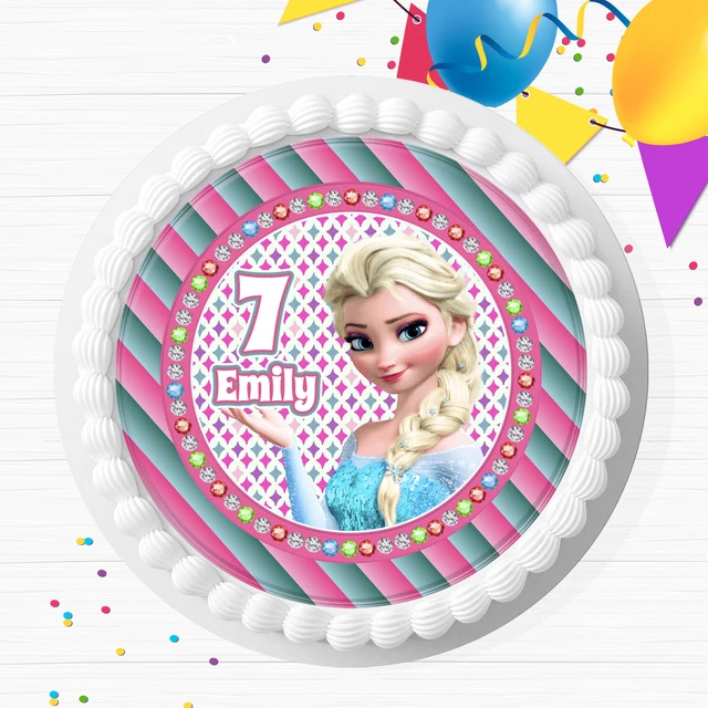 FROZEN ELSA BIRTHDAY Personalised Edible Cake Topper & Cupcake Toppers ...