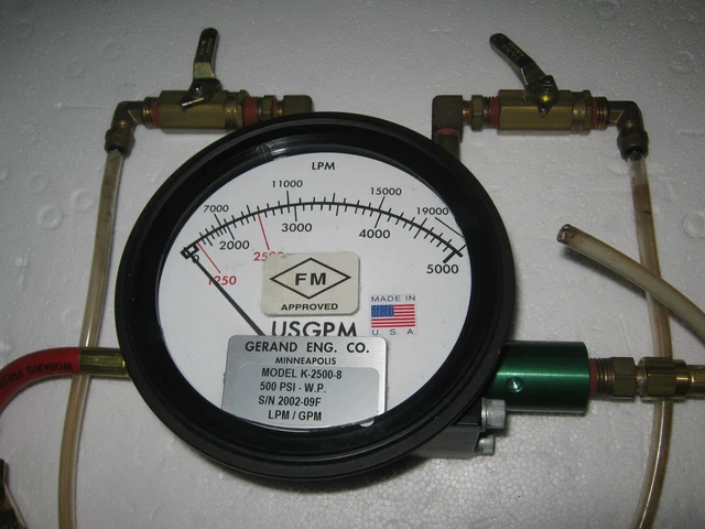 GERAND MODEL K-2500-8 Lpm Gpm Fire Pump Flow Meter 500 Psi Made In Usa ...