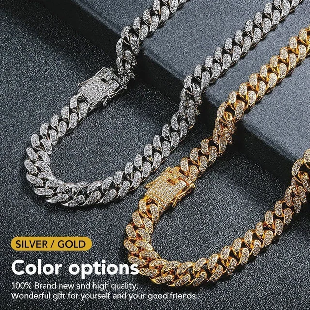 MENS ICED OUT Diamond Thick Miami Cuban Link Chain Necklace Hip Hop ...