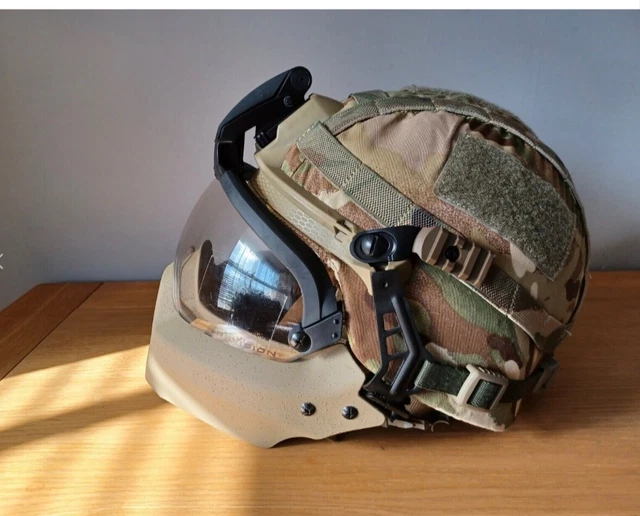 BRITISH ARMY VIRTUS Batlskin Ballistic Armour Helmet with Visor and ...