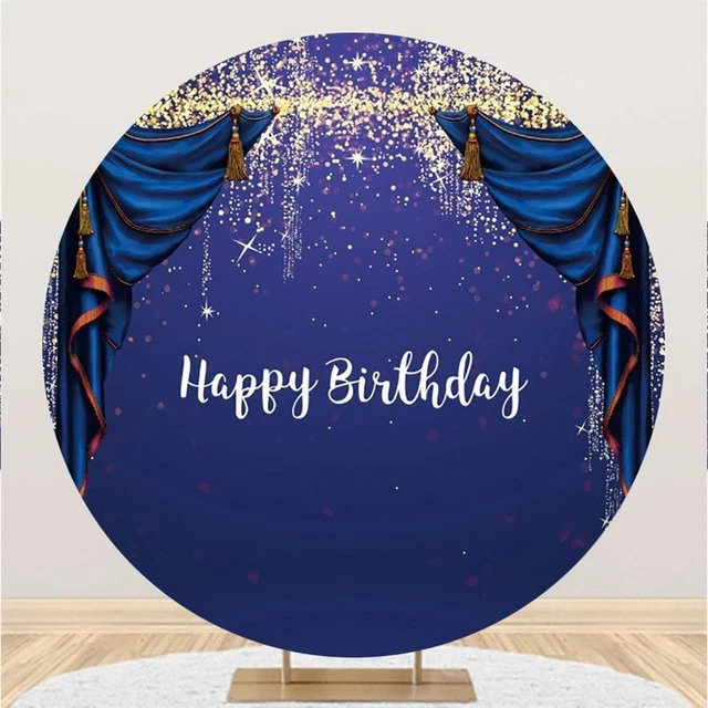 ROUND GLITTER AND Purple Theme Happy Birthday Backdrop $37.79 - PicClick AU