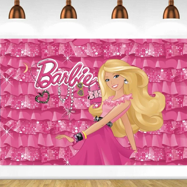PRINCESS BARBIE BIRTHDAY Backdrop Party Photo Background Banner Studio ...