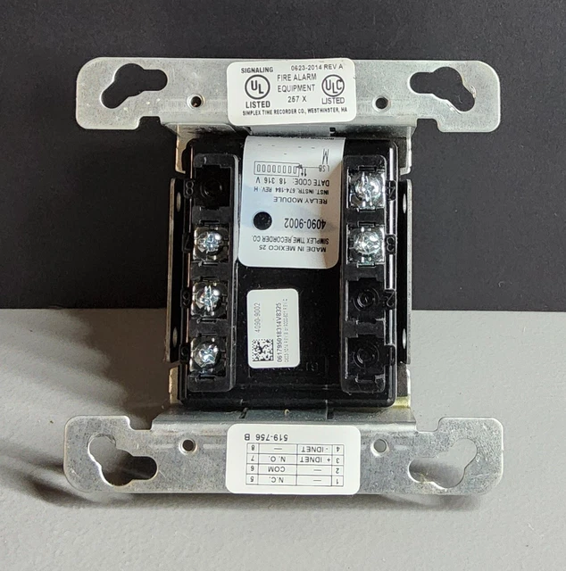 SIMPLEX 4090-9002 INDIVIDUAL Addressable Relay Module Fire Alarm $22.95 ...