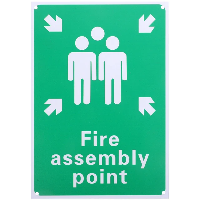 FIRE ASSEMBLY POINT stickers Emergency Assembly Point Sign Outdoor Fire ...