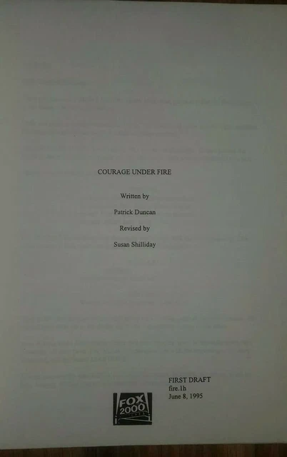 ORIGINAL SCRIPT COURAGE UNDER FIRE 1996 Denzel Washington Meg Ryan Matt Damon £29.99 - PicClick UK