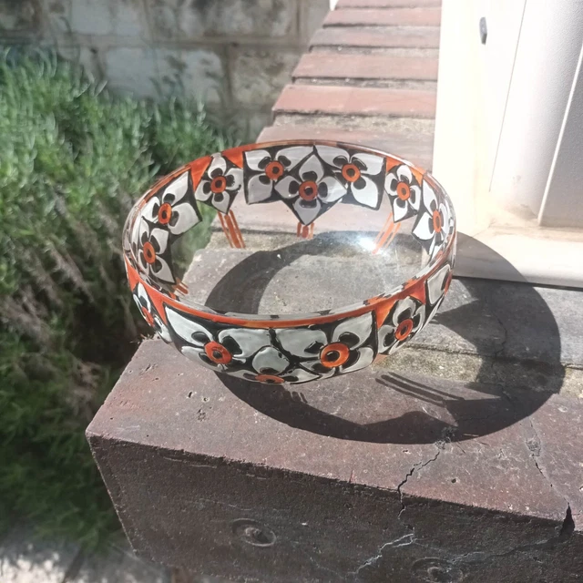 VASE, COUPE, ART déco, verre émaillé, Mazoyer EUR 100,00 - PicClick FR