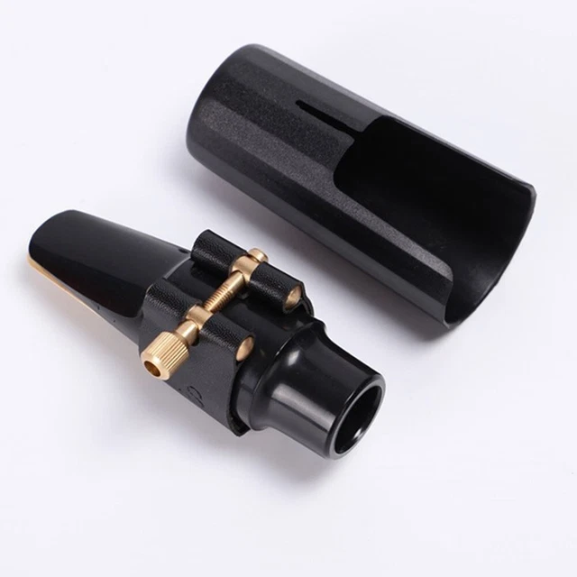 KIT LIGATURE SAX embout buccal cuir saxophone noir soprano de haute qualité EUR 9,31 - PicClick FR