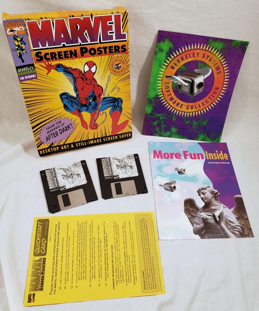 MARVEL COMICS SCREEN Posters PC Big Box COMPLETE Windows screensaver ...