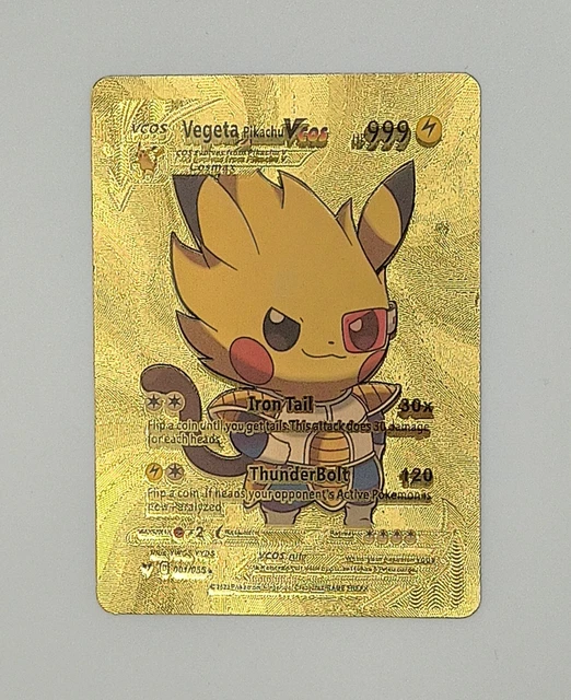 PIKACHU POKEMON VEGETA Dragon Ball Z Dbz Pika Carte Card Holo Prism ...