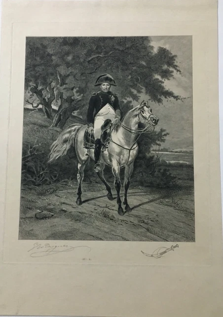 NAPOLEON BONAPARTE SUR Son Cheval Gravure Ancienne Xixeme EUR 180,00 ...