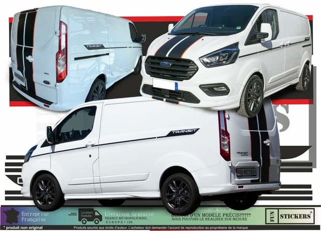 FORD TRANSIT CUSTOM Sport Side Stripes Graphics Stickers Decals Van Swb ...
