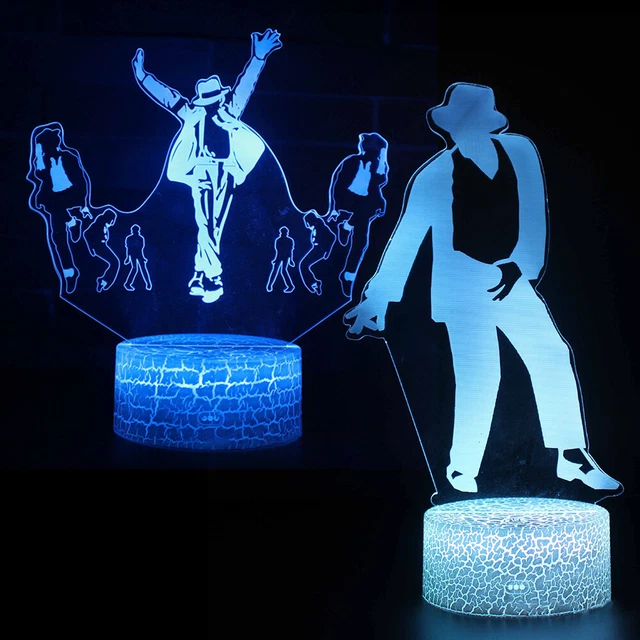 MICHAEL JACKSON NIGHT Lights 3D Illusions Lamp Touch Control 7 Colors ...