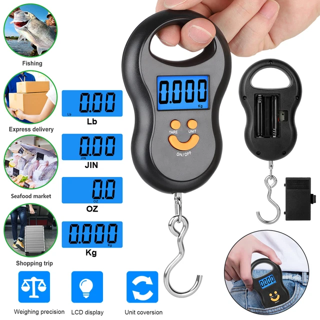 PORTABLE ELECTRONIC FISH Scale LCD Display Digital Hanging Travel ...
