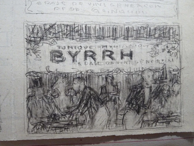 ÉDOUARD MICHEL-LANÇON 1854-1931 DESSIN PROJET PUBLICITE BYRRH ART ...