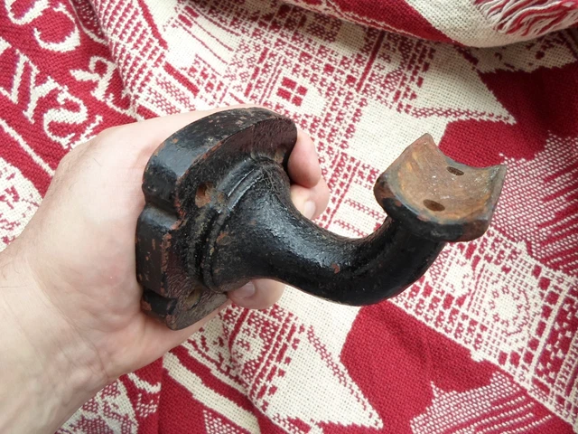 ANTIQUE CAST IRON wall mount pipe support bracket sconce architectural ...
