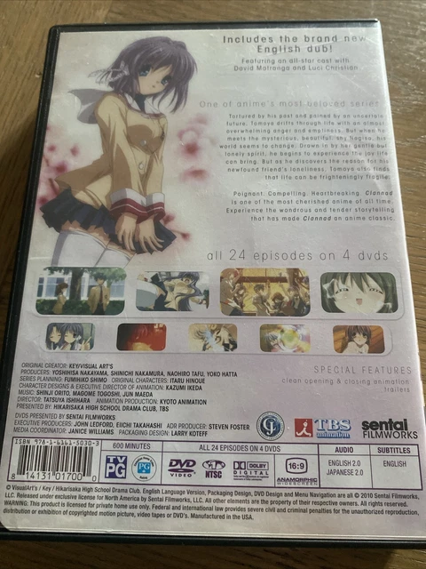 CLANNAD: COMPLETE COLLECTION DVD 4 Disc Set Sentai Filmworks Anime ...