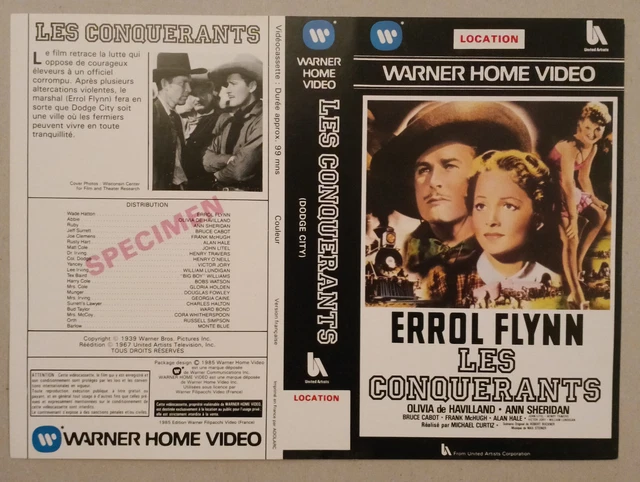 JAQUETTE VHS - Les Conquerants - Vhs Sleeve - Warner Video - Errol Flynn EUR 18,00 - PicClick FR